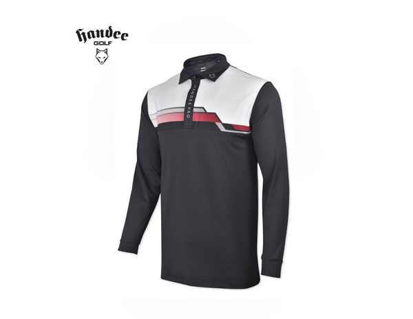 Men Long Sleeve Golf Shirt - Black – Handee Golf